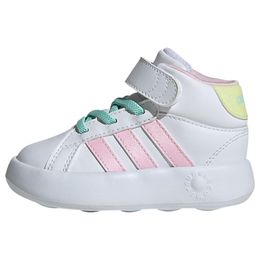 adidas Sportswear Sneaker 'Grand Court' Jungen Gr&ouml;&szlig;e 19 hellgelb / pastellpink / wei&szlig;