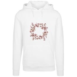 F4NT4STIC Sweatshirt 'Rosa Fr&uuml;hlings Blukranz Dekor' Damen Gr&ouml;&szlig;e L rostrot / wei&szlig;