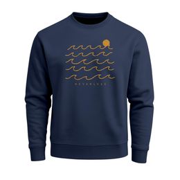 Neverless Sweatshirt 'Wellen Sonne' Herren Gr&ouml;&szlig;e XL navy