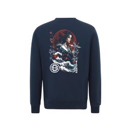 Oldskull Sweatshirt 'Asian Blossom Queen Logo Graphic' Herren Gr&ouml;&szlig;e M dunkelblau