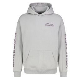 Sublevel Sweatshirt Herren Gr&ouml;&szlig;e M hellgrau / lila