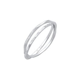 Elli Ring Geo, Ring Set Damen Gr&ouml;&szlig;e 56 silber