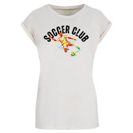 F4NT4STIC T-Shirt 'Soccer Club Sport Fan Artwork' Damen Gr&ouml;&szlig;e S orange / rot / schwarz / eierschale