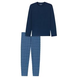 Schiesser Pyjama 'Casual Essentials' Herren Gr&ouml;&szlig;e M/L dunkelblau