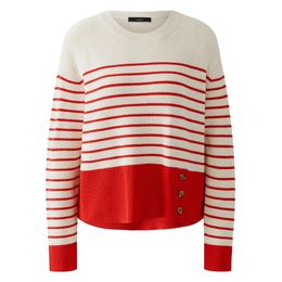 Oui Pullover Damen Gr&ouml;&szlig;e M rot / wei&szlig;