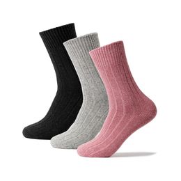 Occulto Socken 'Leni' Damen Gr&ouml;&szlig;e 35/38 stone / ros&eacute; / schwarz