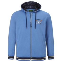 CHARLES COLBY Sweatjacke 'Duke Edmund' Herren Gr&ouml;&szlig;e XXXL marine / royalblau / umbra / wei&szlig;