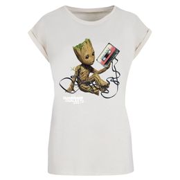 F4NT4STIC T-Shirt 'Marvel Guardians Of The Galaxy Vol2 Groot Tape' Damen Gr&ouml;&szlig;e XXXL beige / sand / gr&uuml;n