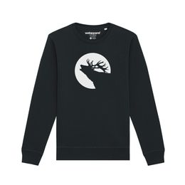 Watapparel Sweatshirt 'R&ouml;hrender Hirsch' Herren Gr&ouml;&szlig;e XL schwarz / wei&szlig;