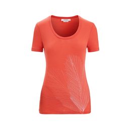Icebreaker Funktionsshirt 'Scoop Plume' Damen Gr&ouml;&szlig;e L orange / wei&szlig;