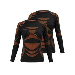 Normani Base Layer Damen Gr&ouml;&szlig;e L/XL mandarine / schwarz