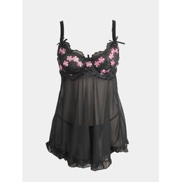 Organza Lingerie Neglig&eacute;e 'Babydoll' Damen Gr&ouml;&szlig;e 36 schwarz