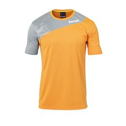 Kempa Funktionsshirt Jungen Gr&ouml;&szlig;e 128 basaltgrau / dunkelorange / wei&szlig;
