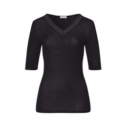 Hanro Unterhemd ' Woolen Lace ' Damen Gr&ouml;&szlig;e L schwarz