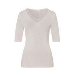 Hanro Unterhemd ' Woolen Lace ' Damen Gr&ouml;&szlig;e S wei&szlig; / offwhite