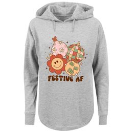 F4NT4STIC Sweatshirt 'Festive AF Christmas Tree Balls' Damen Gr&ouml;&szlig;e S grau / mischfarben