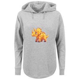 F4NT4STIC Pullover 'S&uuml;&szlig;er Triceratops Dinosaurier' Damen Gr&ouml;&szlig;e XL graumeliert