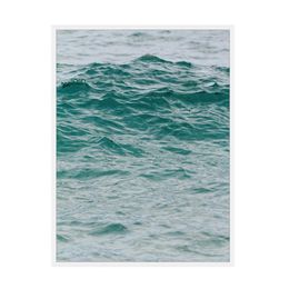Liv Corday Bild 'Blue Sea' Herren Gr&ouml;&szlig;e 70x90 blau / aqua / cyanblau / wei&szlig;