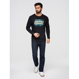 Ombre Sweatshirt Herren Gr&ouml;&szlig;e L aqua / schwarz / wei&szlig;