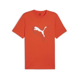 Puma T-Shirt 'ESS+' Herren Gr&ouml;&szlig;e S orange / schwarz / wei&szlig;