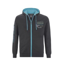 Jan Vanderstorm Sweatjacke 'Roderich' Herren Gr&ouml;&szlig;e 5XL hellblau / dunkelgrau / mint / wei&szlig;