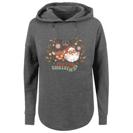 F4NT4STIC Sweatshirt 'Christmas Hippie Santa And Reindeer' Damen Gr&ouml;&szlig;e L dunkelgrau / mischfarben