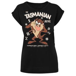F4NT4STIC T-Shirt 'Looney Tunes Taz Vintage Tasmanian Devil Cartoon' Damen Gr&ouml;&szlig;e 4XL creme / braun / schwarz