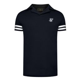 SikSilk Poloshirt 'Turnier Revere' Herren Gr&ouml;&szlig;e XL schwarz / wei&szlig;