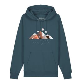 Watapparel Sweatshirt 'Mountains & Moon' Herren Gr&ouml;&szlig;e 5XL petrol / mischfarben