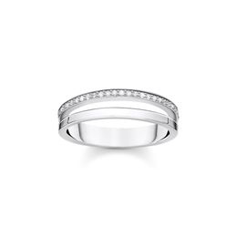 Thomas Sabo Ring Damen Gr&ouml;&szlig;e 58 silber / transparent