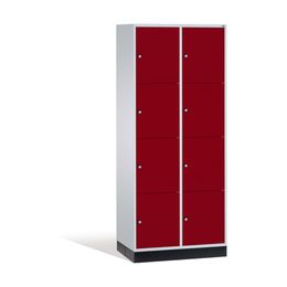 C+P Schlie&szlig;fachschrank Intro XL, 8 F&auml;cher, H1950xB820xT600mm Front Rubinrot Korpus Lichtgrau ; C + P M&ouml;belsysteme (8470-203|S10052)