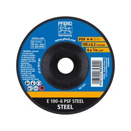 Pferd TOOLS Schruppscheibe E 100x6,3x16 mm Universallinie PSF STEEL f&uuml;r Stahl (62010634)