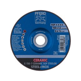 Pferd TOOLS Schruppscheibe E 150x7,2x22,23 mm CERAMIC Leistungslinie SGP STEELOX f&uuml;r Stahl/Edelstahl (69901759)