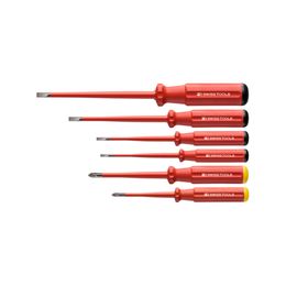PB Swiss Tools Slim-Elektriker-Schraubendreher-Sortiment, vollisoliert, Schlitz und Phillips, 6-teilig (5542.SL)
