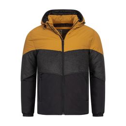 INDICODE Jeans Winterjacke 'Urban' Herren Gr&ouml;&szlig;e XXL safran / anthrazit / schwarz