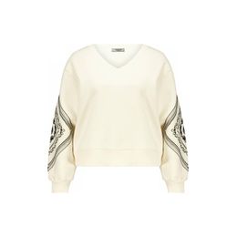 Deeluxe Sweatshirt 'NERIKA' Damen Gr&ouml;&szlig;e L creme / schwarz