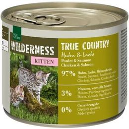 REAL NATURE WILDERNESS Nassfutter Katze, Kitten True Country, Huhn und Lachs 12x200 g