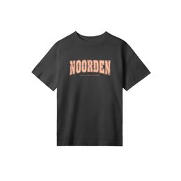 F4NT4STIC Shirt 'Knut & Jan Hamburg Noorden Collegiate' Damen Gr&ouml;&szlig;e L orange / schwarz