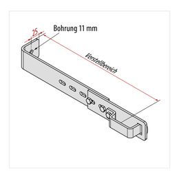 Hymer Wandhaken verstellbar, Stahl, Verstellbereich 155-245 mm (0051572)