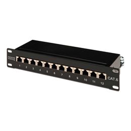 Digitus Panel 10" Class E 12-Port LSA 1HE RAL9005 sw DN-91612S)