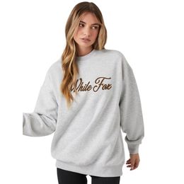 Gorhey Sweatshirt 'Women's Crew Neck Sweatshirt with Print & Fleece Lining for Autumn/Winter' Damen Gr&ouml;&szlig;e S grau