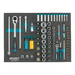 Hazet Steckschl&uuml;ssel-Satz 163-138/77 Vierkant hohl 12,5 mm (1/2 Zoll), Vierkant hohl 6,3 mm (1/4 Zoll) Au&szlig;en-Sechskant-Tractionsprofil, Innen-Sechskan)