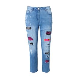 Angel of Style Jeans Damen Gr&ouml;&szlig;e 41/42 blue denim / pink / schwarz
