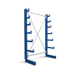STIER Kragarmregal einseitig 1 Feld mit 6 absteigenden Ebenen 1300x2000x500mm enzianblau (905259)
