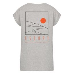 F4NT4STIC T-Shirt 'Escape Discover the World Landscape' Damen Gr&ouml;&szlig;e M grau / orange / schwarz