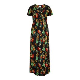 Apricot Tropical Print Wrap Maxi Dress ' ' Damen Gr&ouml;&szlig;e 44 schwarz Winterkleid