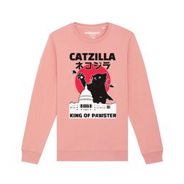 Watapparel Sweatshirt 'Catzilla' Herren Gr&ouml;&szlig;e L mischfarben / rosa