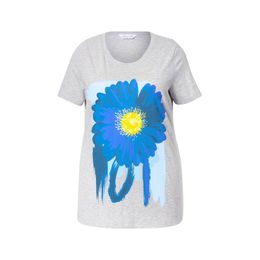 MIAMODA T-Shirt Damen Gr&ouml;&szlig;e 8XL blau / pastellblau / neongelb / hellgrau / graumeliert