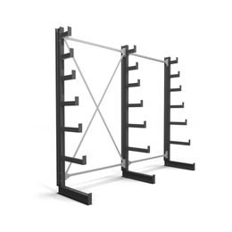 STIER Kragarmregal einseitig 2 Felder mit 6 absteigenden Ebenen 2600x2000x500mm (904486)