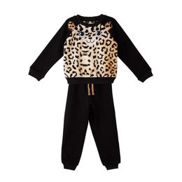 Denokids Trainingsanzug 'Plush Leopard' M&auml;dchen Gr&ouml;&szlig;e 122 bunt